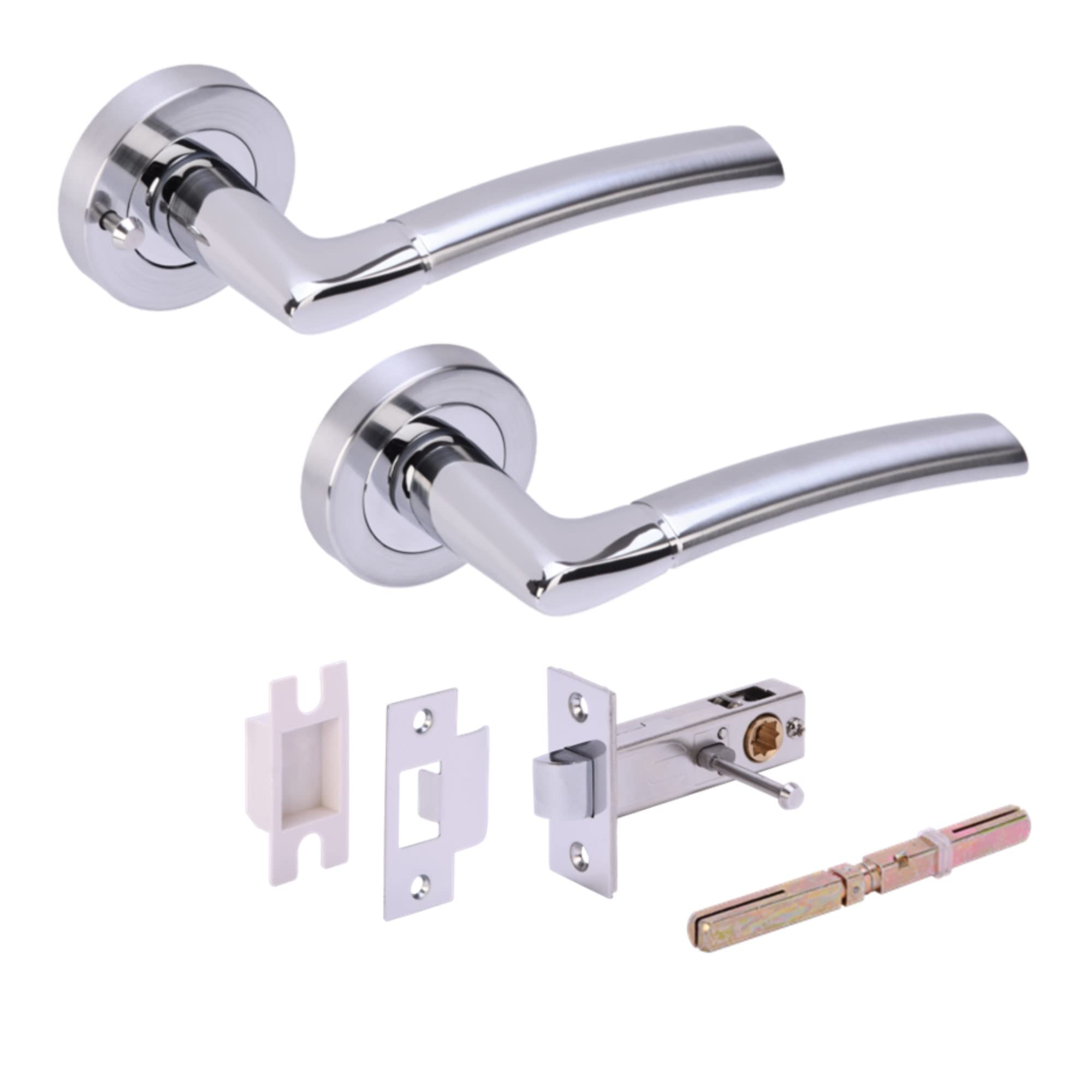 HANDLEZONE® Nemo Privacy Lever On Round Rose Door Handles, with Privacy ...