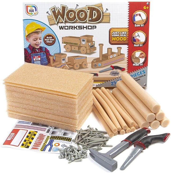 Toy Hub Kids Carpenters Workshop Builders Role Play Construction Set ...