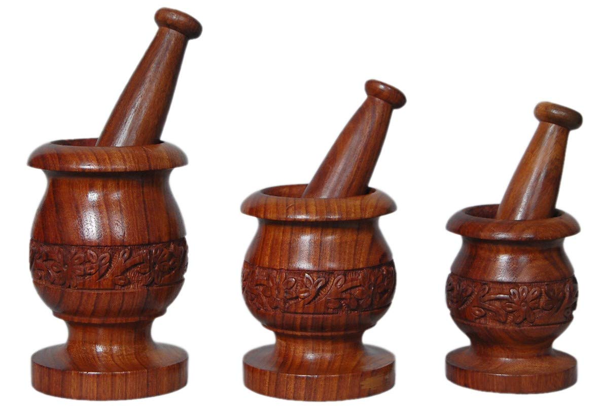 Master Arts Wooden Okhli Mortar Imam Dasta Ohkli Musal Mortar ...