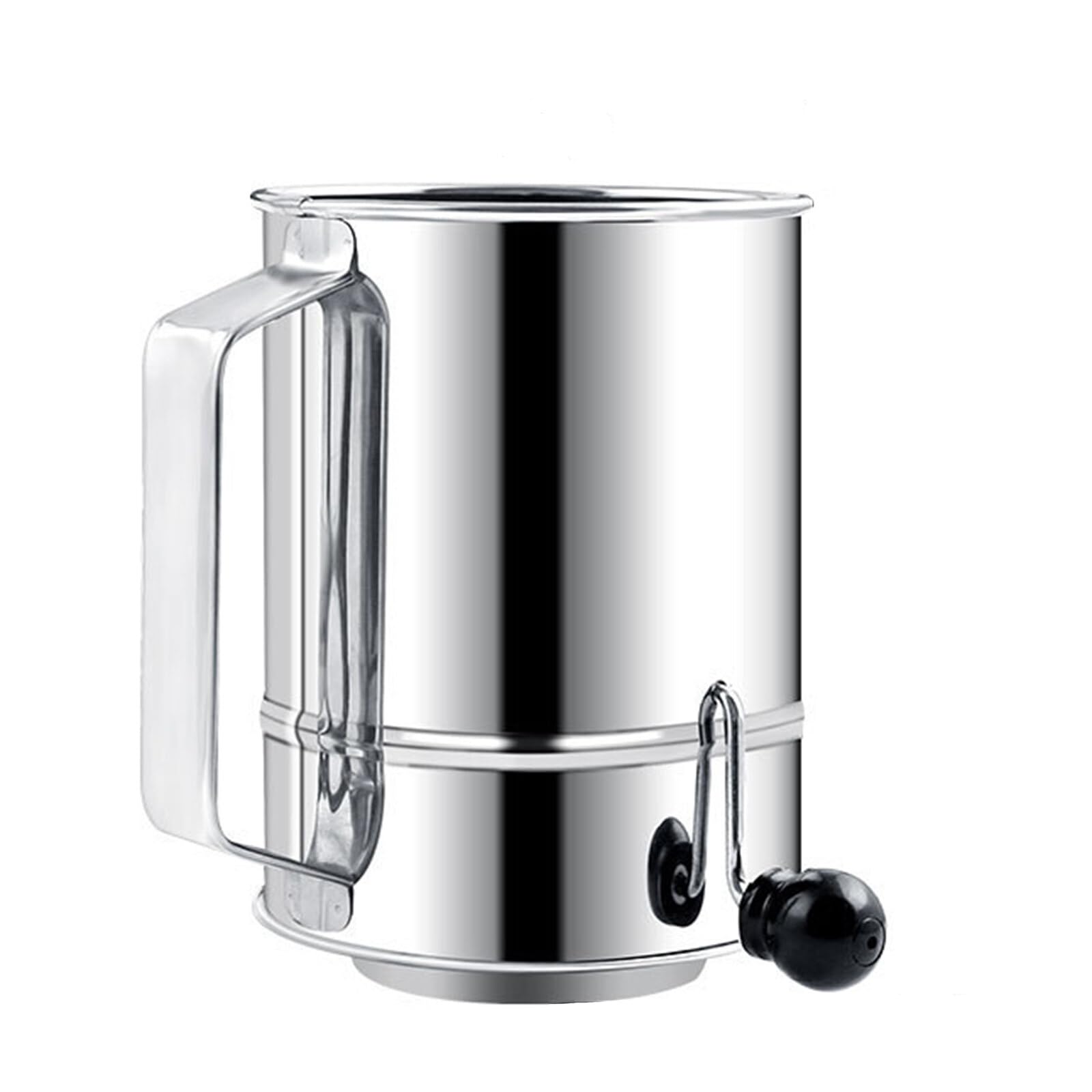 Flour Sifter, FUOBECIE Stainless Steel Flour Sifter Shaker, Semi ...