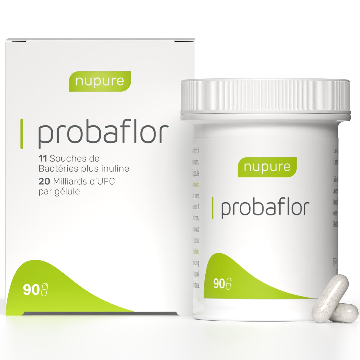 Nupure® Probiotique Probaflor 90 gélules, 20 milliards UFC, 11 souches ...