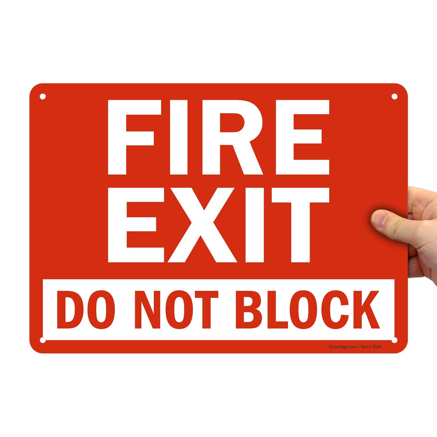 Amazon.com: SmartSign Letrero de "Fire Exit - Do Not Block" | Plástico ...