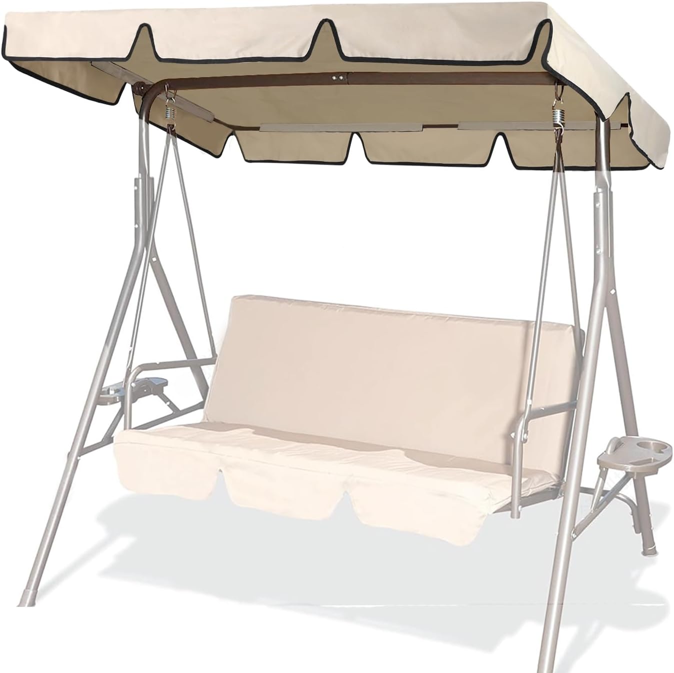 Amazon.com: CHENGWEI 600D Patio Swing Canopy Replacement Top Cover ...