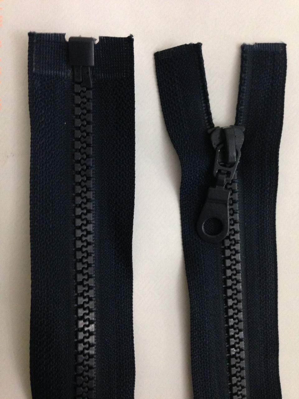 Black 20" - 32" INCH Chunky Zip No.5 Open END ZIPS Heavy Duty Zipper ...