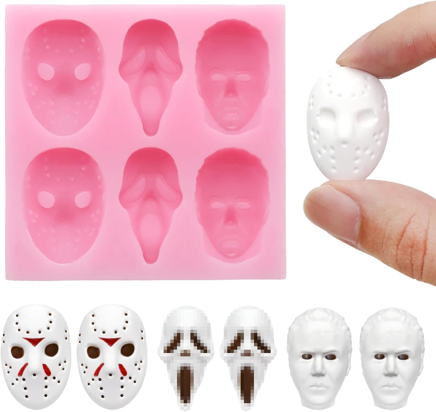Amazon.com: Halloween Chocolate Mold 3D Skull Scary Movie Characters ...