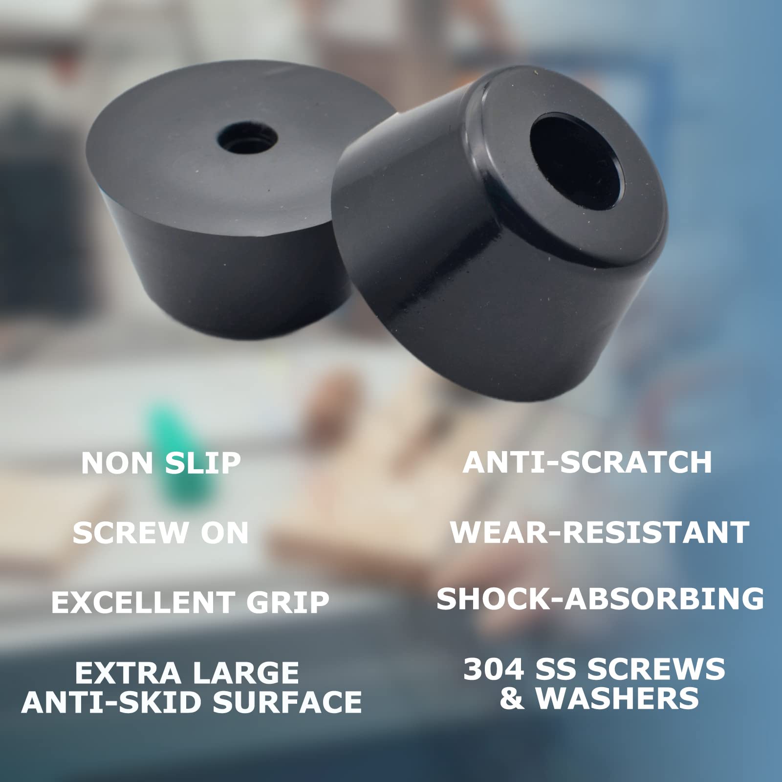 Snapklik.com : 2 Inch Heavy Duty Rubber Feet For Machinery Equipment ...