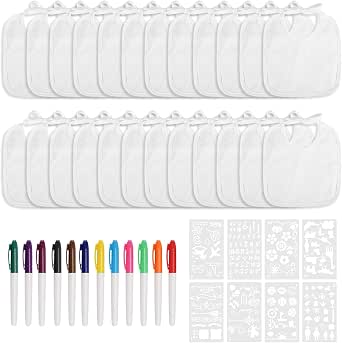 Amazon.com: PEUTIER 24pcs DIY Baby Bib Decorating Kit, White Baby Bibs ...