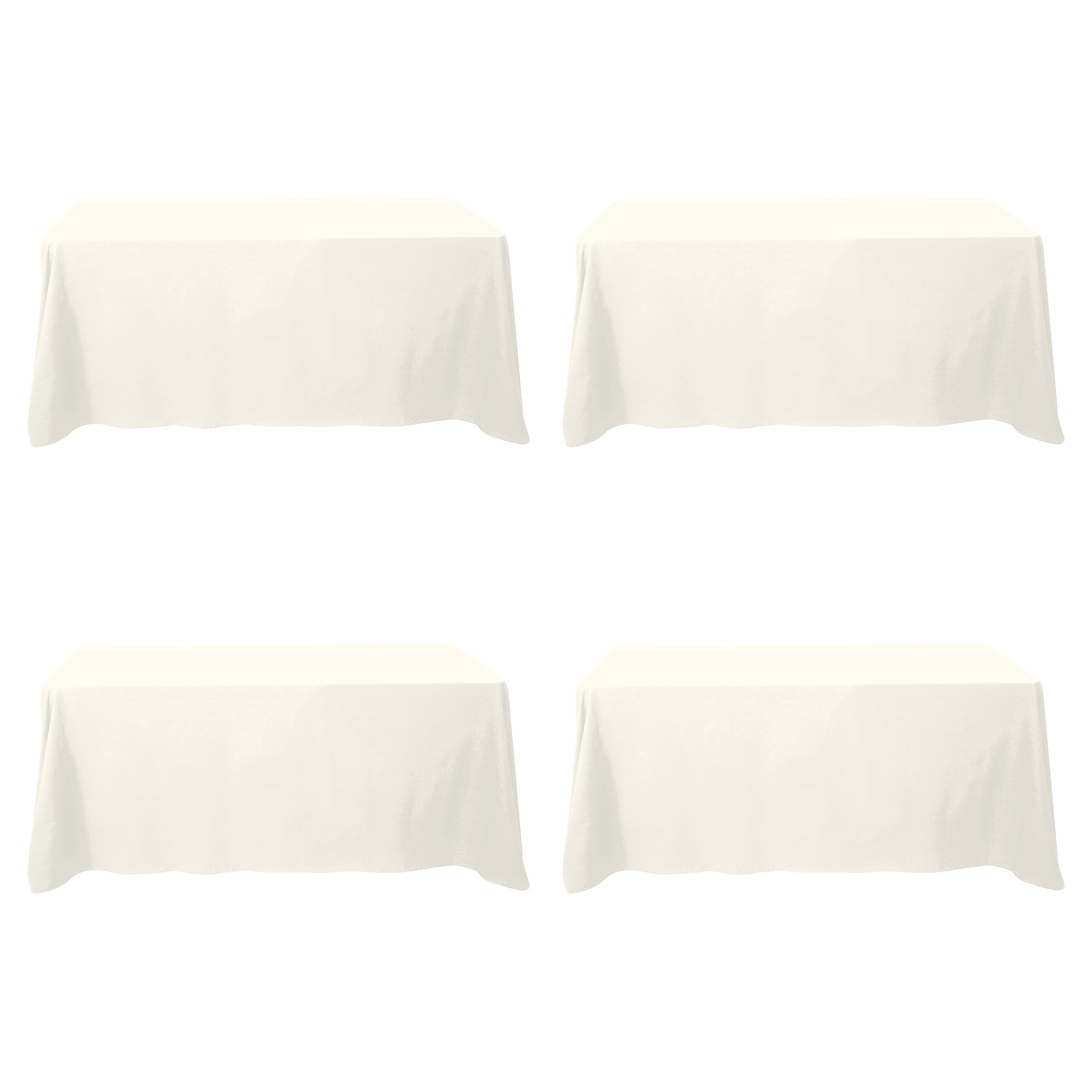 Amazon.com: BRILLMAX 4 Pack Ivory Tablecloths for 6 Foot Rectangle ...