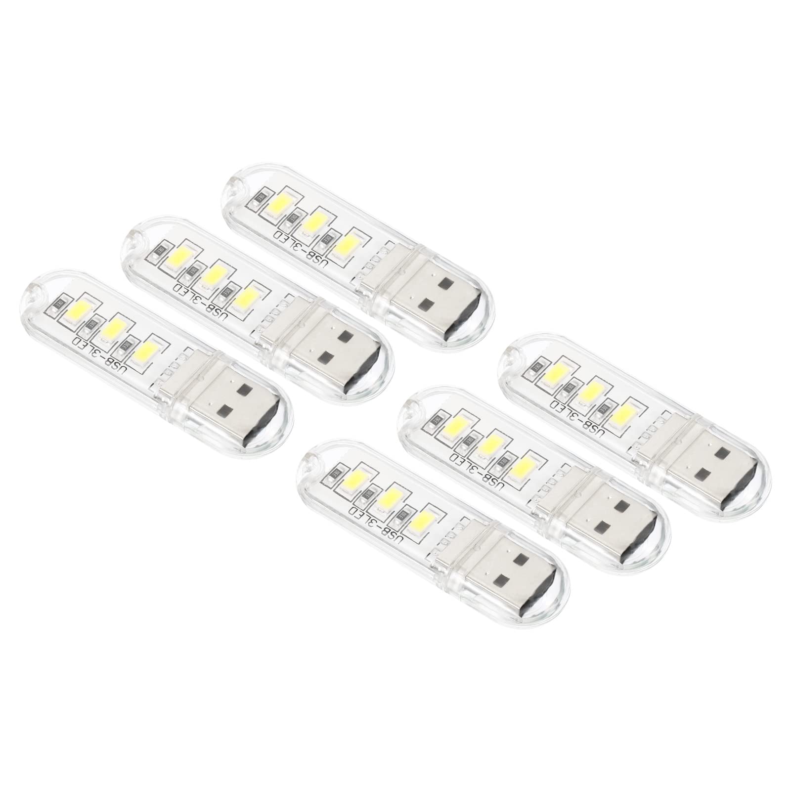 PATIKIL USB Night Light, 6 Pack Portable Plug-in Mini LED Lamp Stick 3 ...
