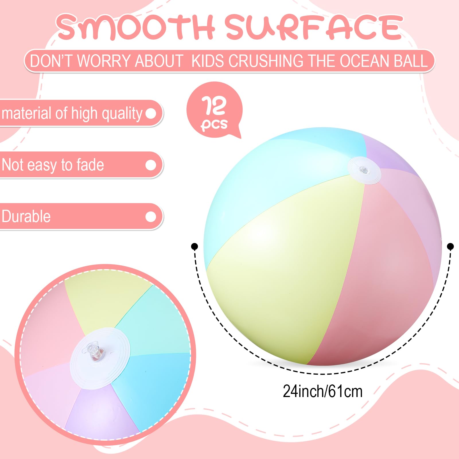 Snapklik.com : MiniInflat 12 Pcs Inflatable Beach Balls Bulk Pastel ...