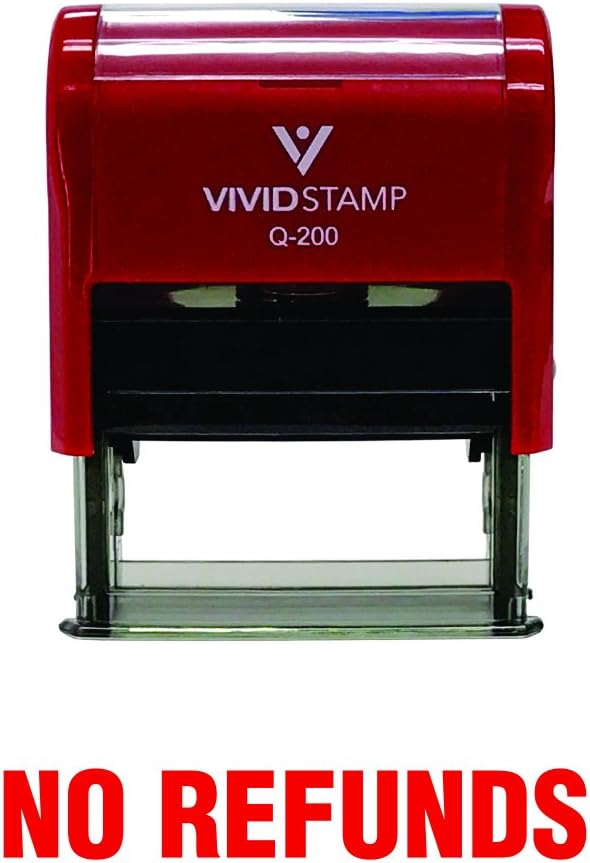 Amazon.com : NO REFUNDS Self Inking Rubber Stamp (Red Ink) - Medium ...