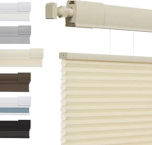 Amazon.com: Tonature No Tools No Drill Top Down Bottom Up Cellular Shades for Windows, 1" Light ...