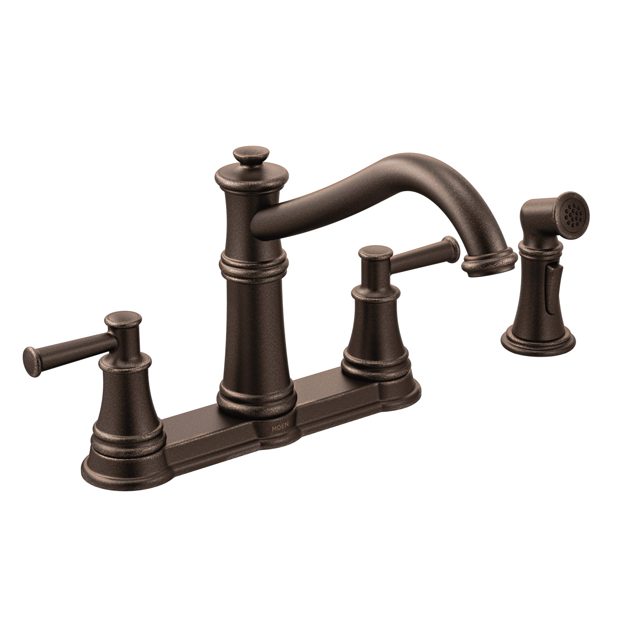 Moen 7255ORB Belfield Traditional Two Handle High Arc Kitchen Faucet ...