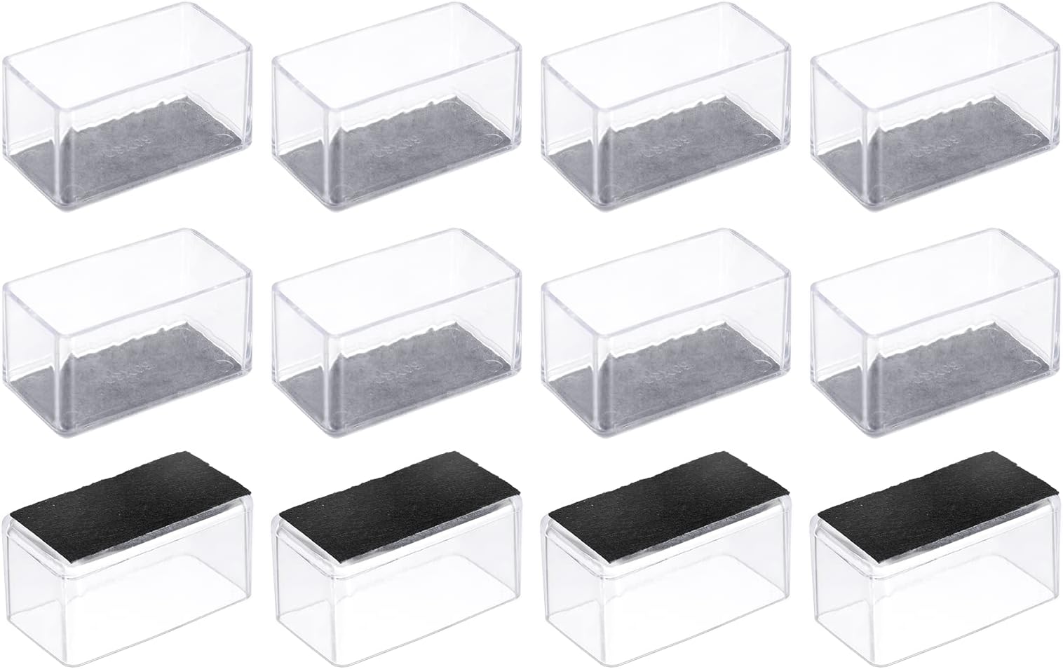 uxcell Chair Leg Floor Protectors, 12Pcs Rectangle PVC & Felt Chair Leg ...