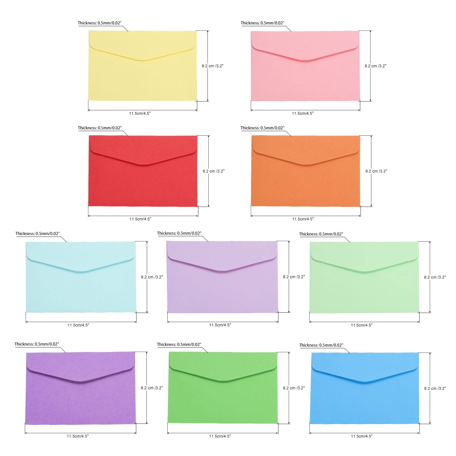 4.5x3.2 Inch Small Envelopes For Cards Invitations PATIKIL 120-Pack ...