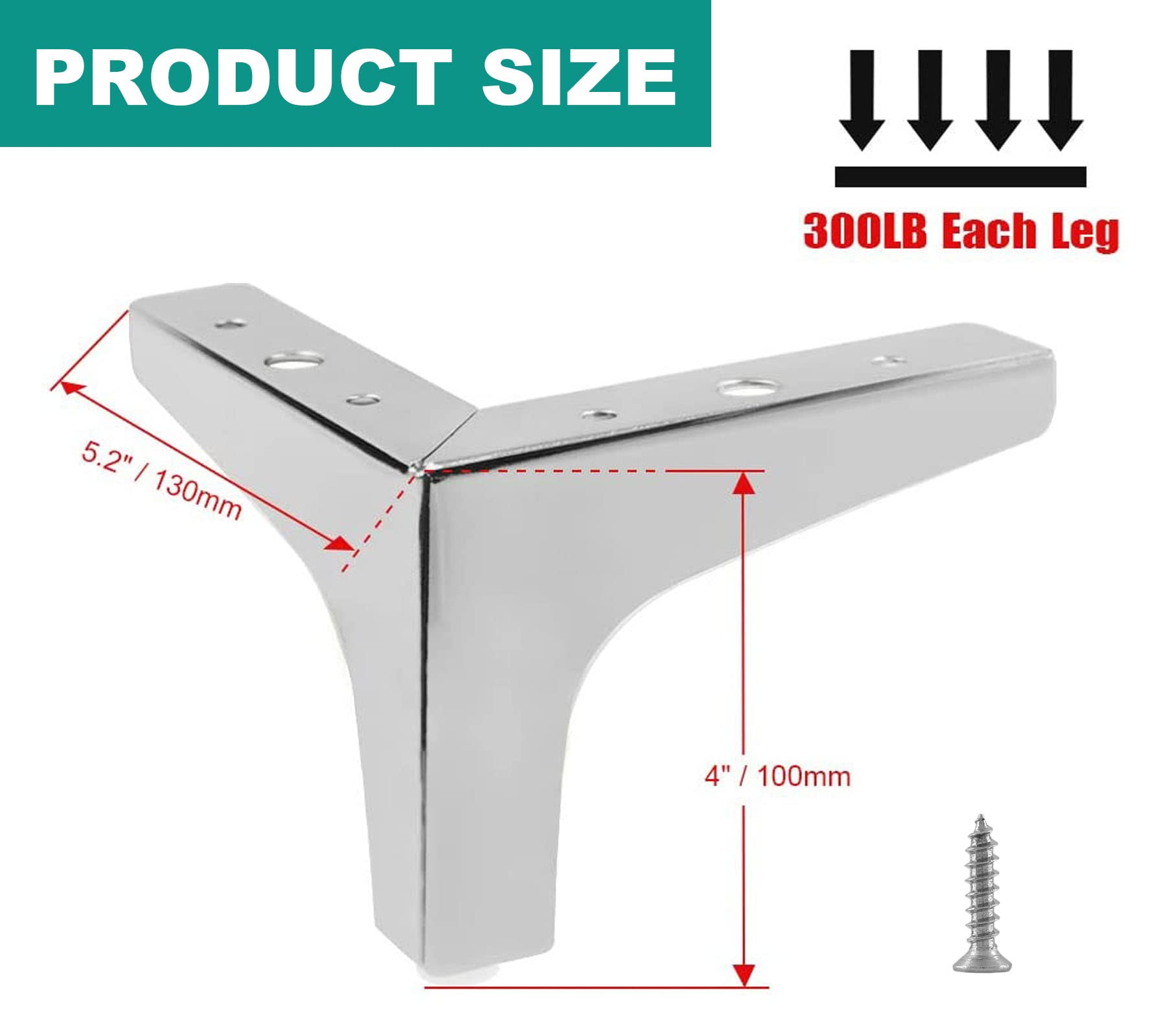 Snapklik.com : 8pcs 4 Inch Furniture Legs, Modern Style Furniture Sofa ...