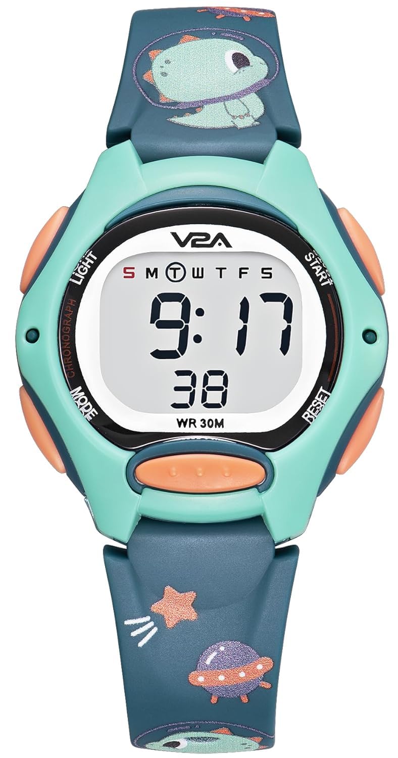 V2A Dino Print Digital Resin Watch For Boys Kids Between 3 To 10 Years ...