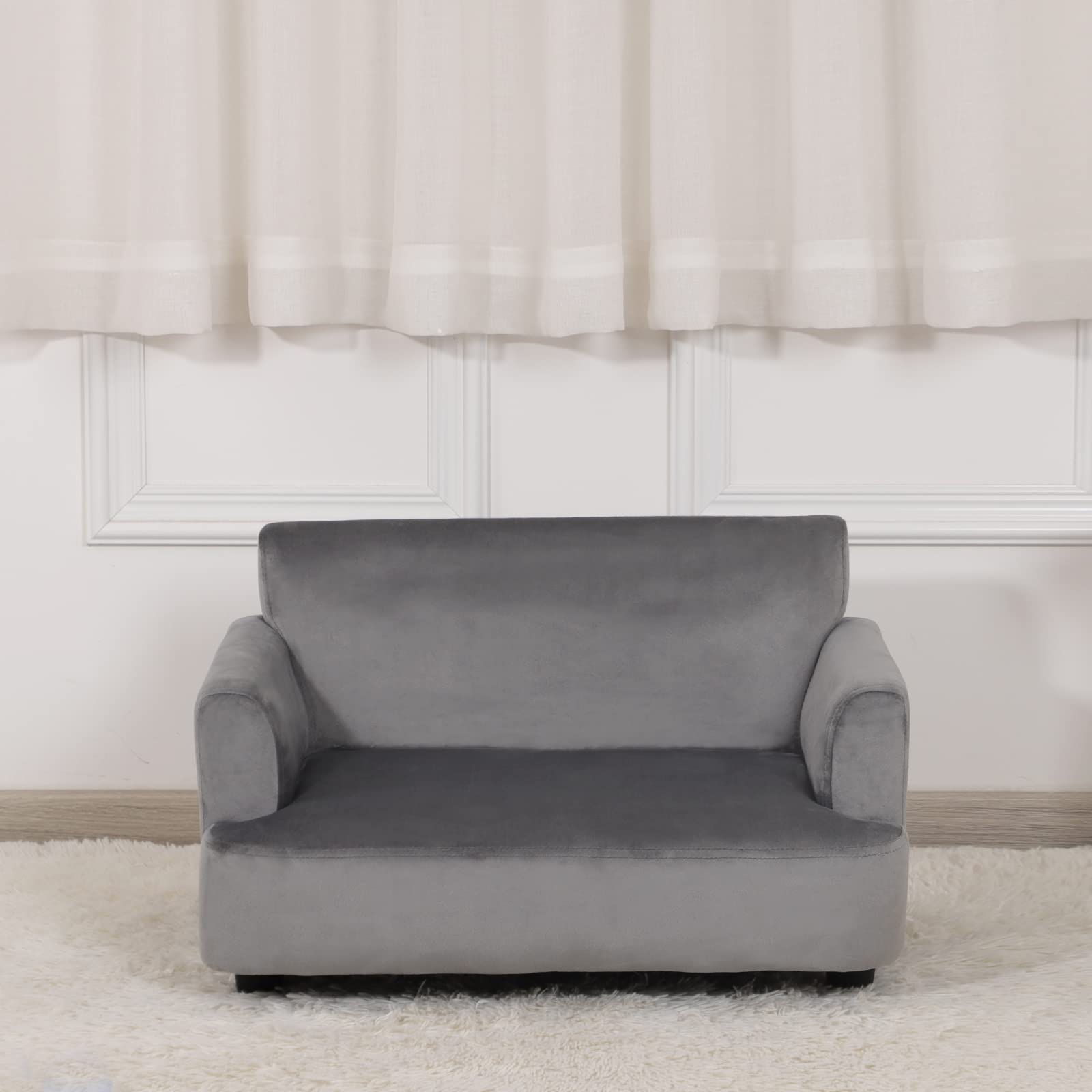 Dog Sofas and Chairs for Small Pet, Pet Sofa Bed with Wooden Frame and ...
