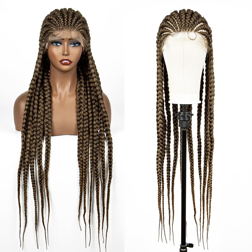 Amazon.com : Syhthetic Braid Wigs for Black Women Double Full Head Lace ...