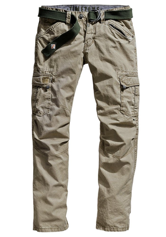 Timezone Herren Straight Leg Hose BenitoTZ cargo pants incl. belt, Gr ...