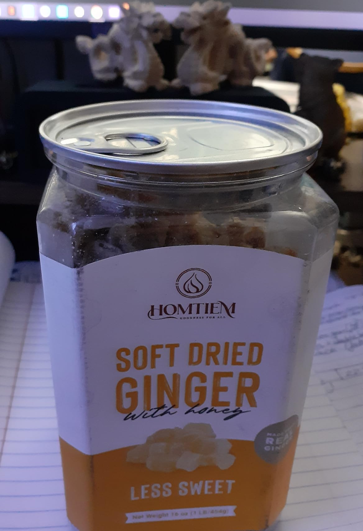 Amazon.com: Homtiem Dried Crystallized Ginger Less Sweet & Less Sugar 3 ...