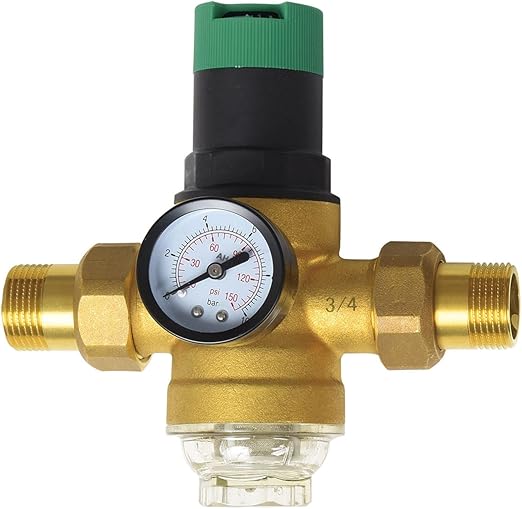 AQUA HEATING Druckminderer Wasser mit Manometer und Messgerät ...