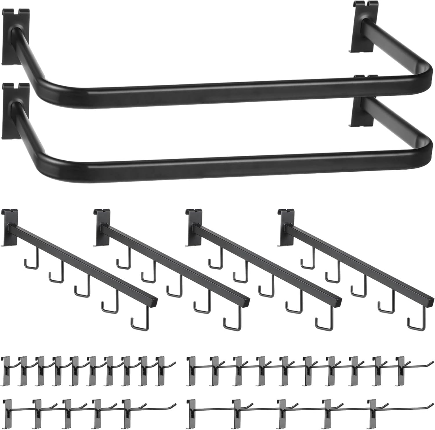Amazon.com: Kigley 36 Pcs Black Metal Gridwall Hooks Accessories Set ...