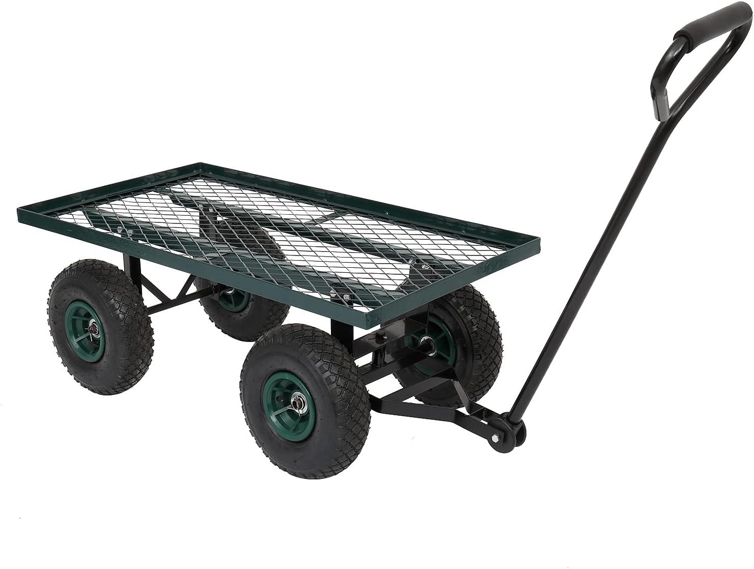 Amazon.com: Heavy-Duty 4 Wheel Garden Wagon Cart - Rust Resistant, Easy ...