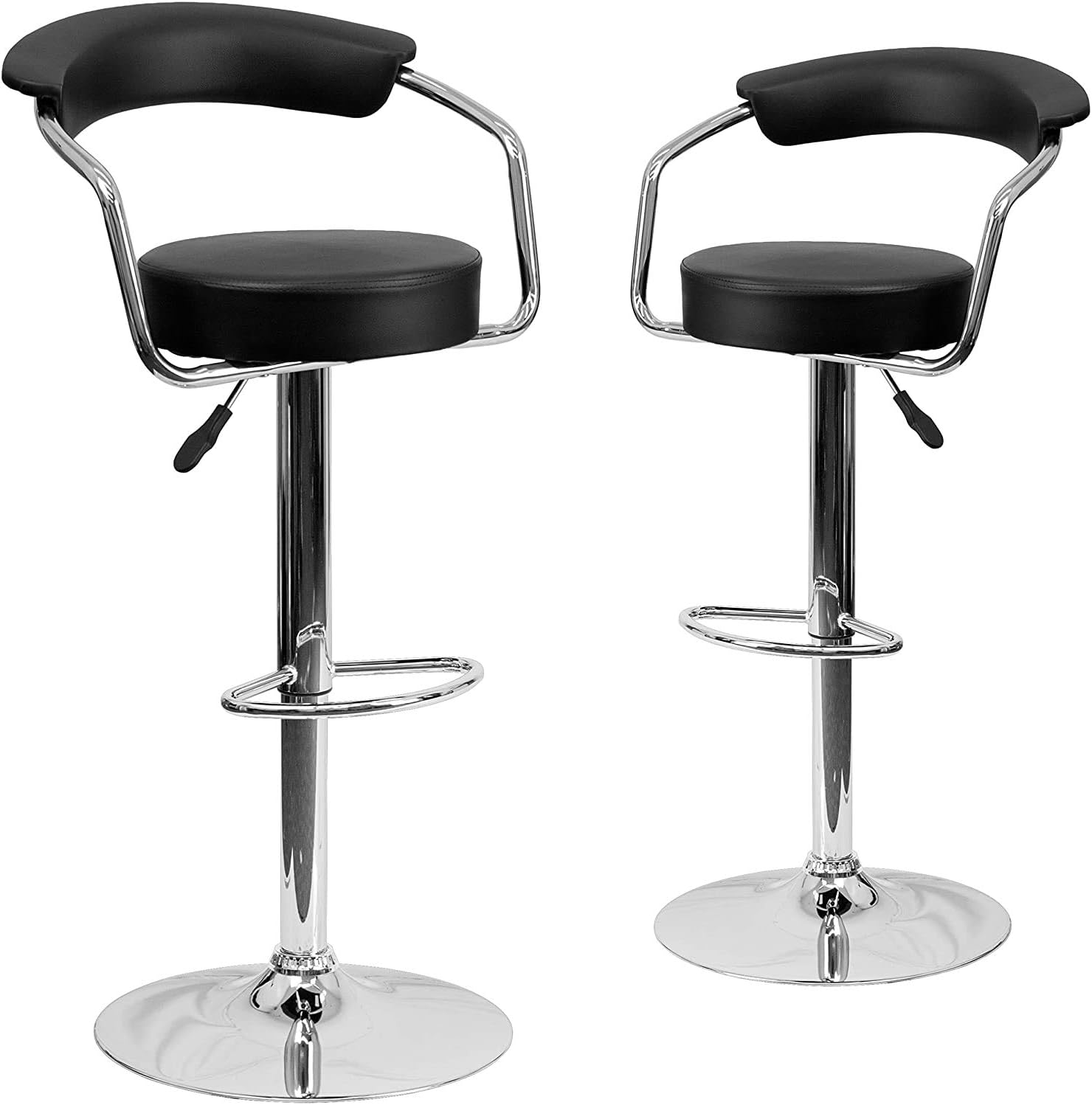 Amazon.com: LZL Bar Stools Set of 2 Round Adjustable 360 Degrees Swivel ...