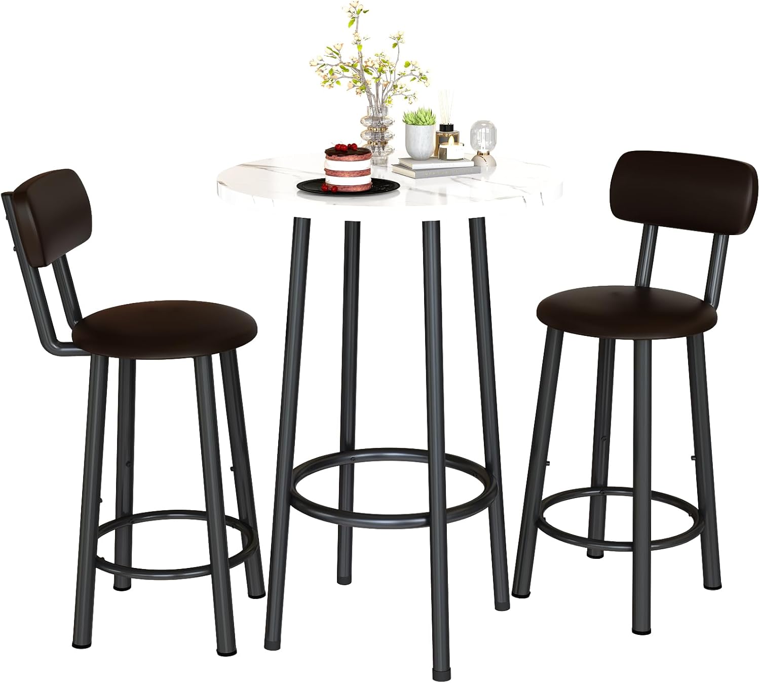 Amazon.com - DKLGG Dining Table Set for 2, 24" Round Kitchen Table and ...