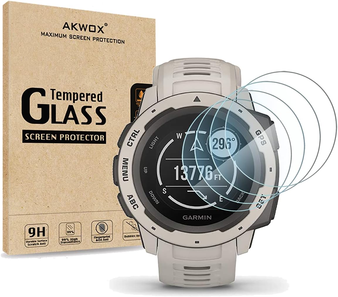 Amazon.com: AKWOX [4 Pack] Compatible for Garmin Instinct Smartwatch ...