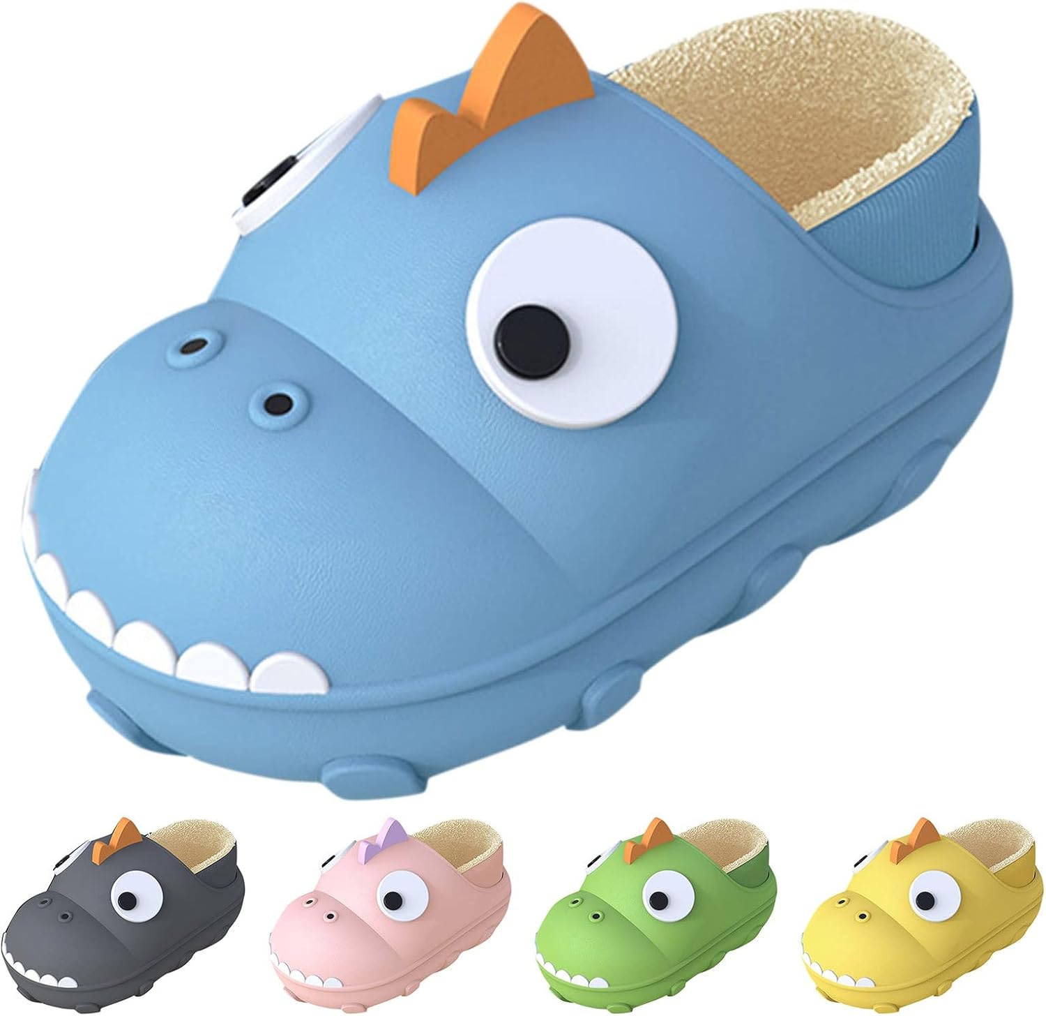Amazon.com | Kids Dinosaur Waterproof Winter Slippers Dinosaur Cartoon ...