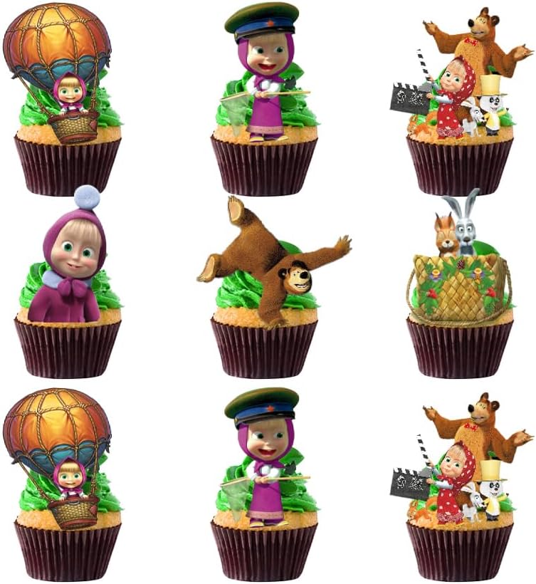 Amazon.com: ZGYDNM 24pcs Children Cake Toppers Cupcake Toppers Cake ...