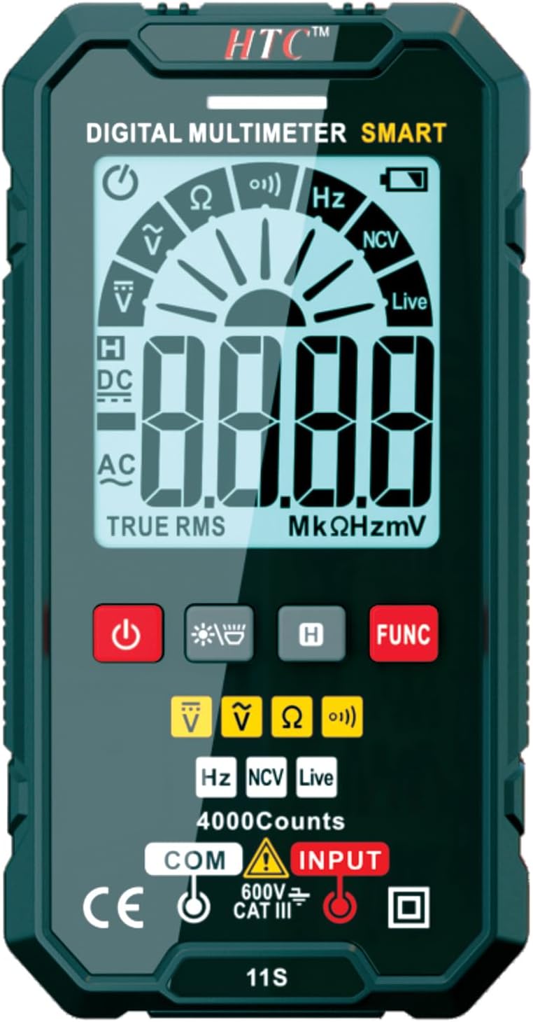 DELIXI Digital Multimeter Mini Smart Ture Rms Ac Dc Ncv Auto Range 6000 ...