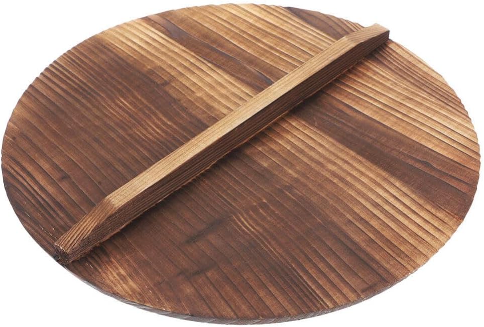 Amazon.com: HOLIDYOYO Round Pot Cover Wooden Wok Lid 8 Inch Skillet ...