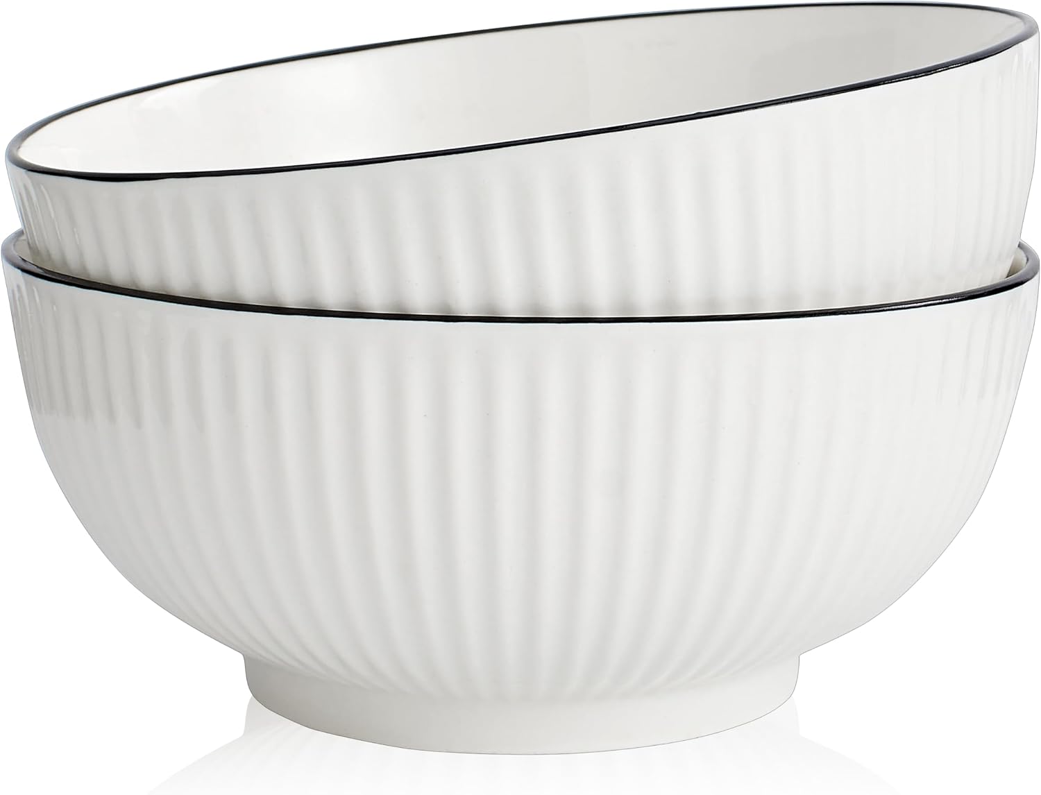 Swuut 20cm Serving Bowls Set of 2-60 oz White Ceramic Bowls for Salad ...