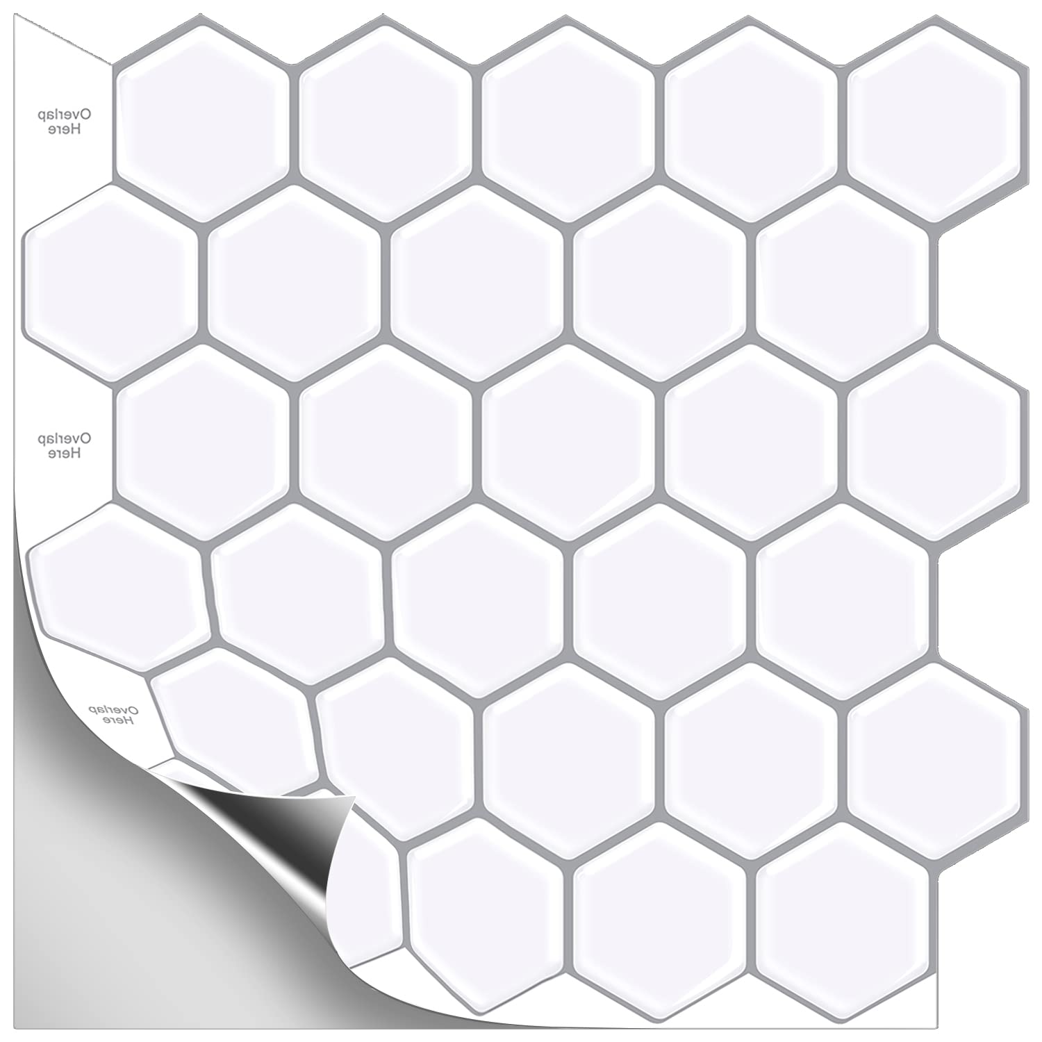 STICKGOO 10 Sheets Hexagon Peel and Stick Backsplash, 12"x12" Vinyl ...