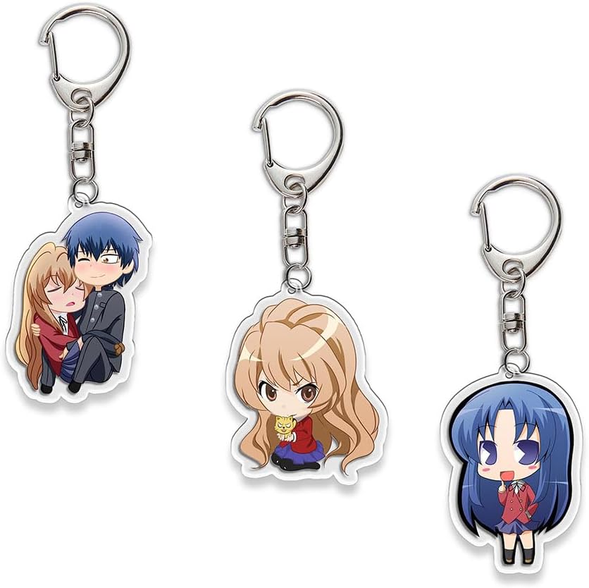 Amazon.com: 3Pcs Toradora Merch Keychain Acrylic Cute Pattern Backpack ...
