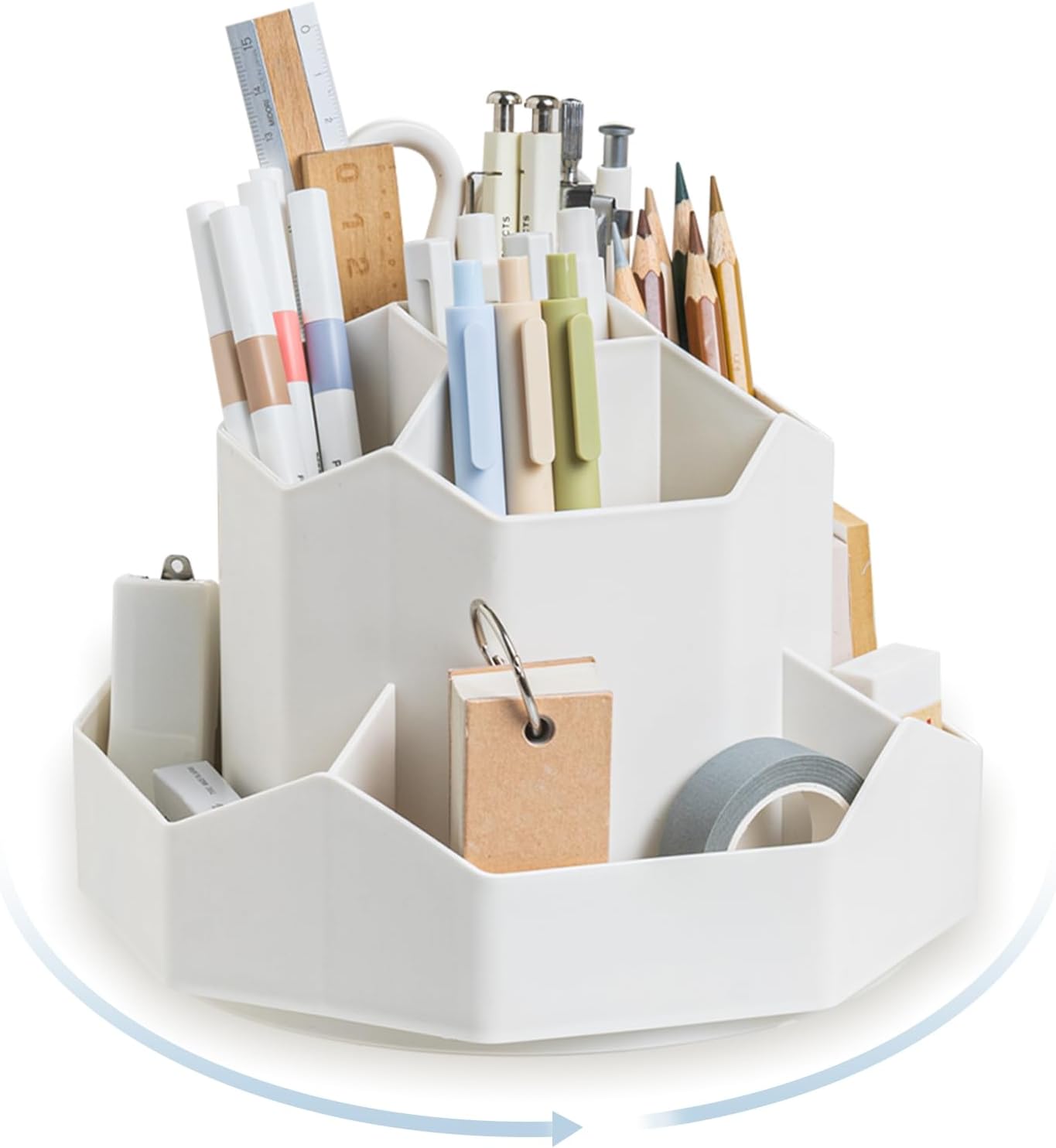 Rotating Pen Holder, Office Desk Art Supplies Organisers, Desk Pen ...