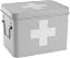 Harbour Housewares Vintage Metal First Aid Box 23cm Grey Compact ...