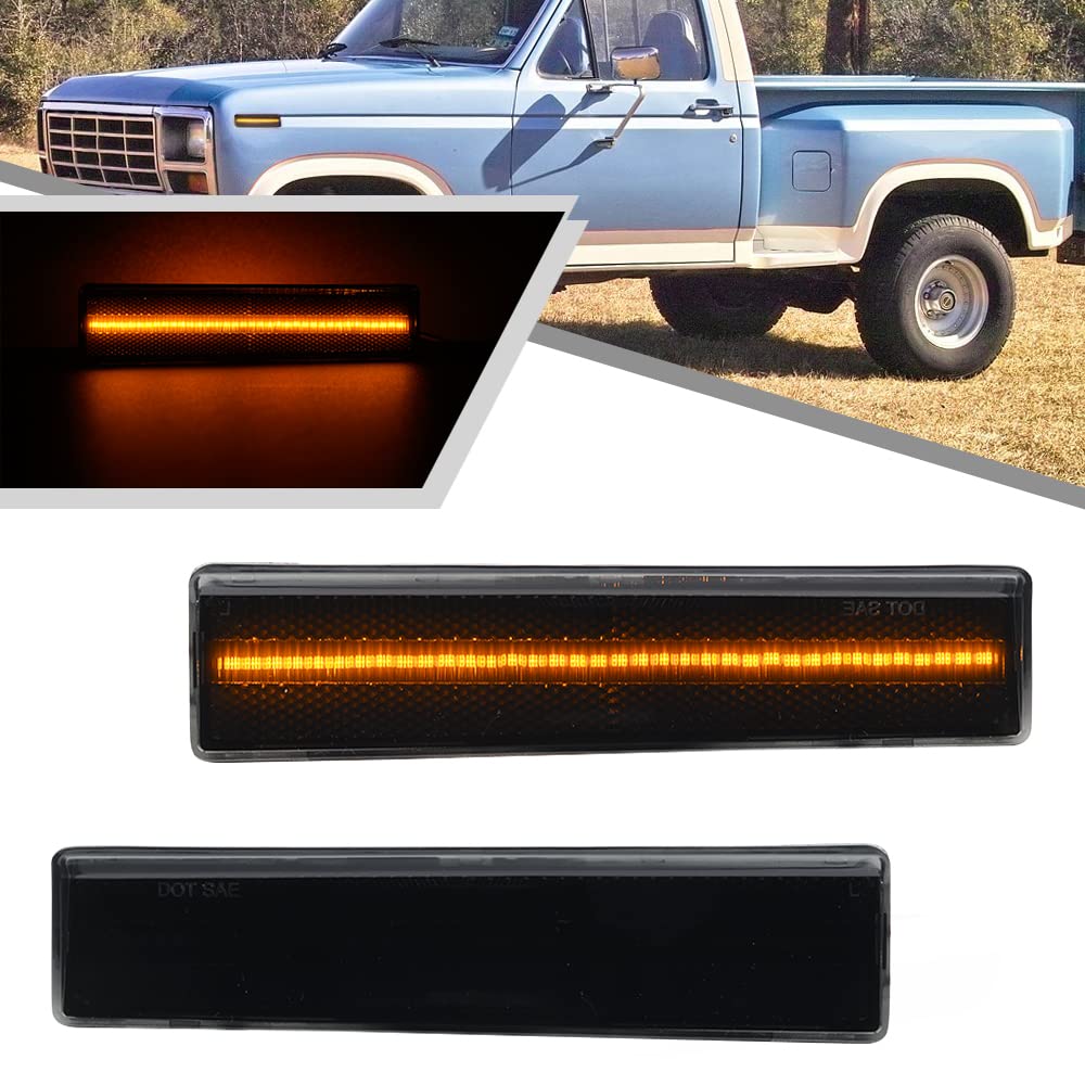 2Pcs Amber LED Side Marker Light Assembly for Ford Bronco F150 F250 ...