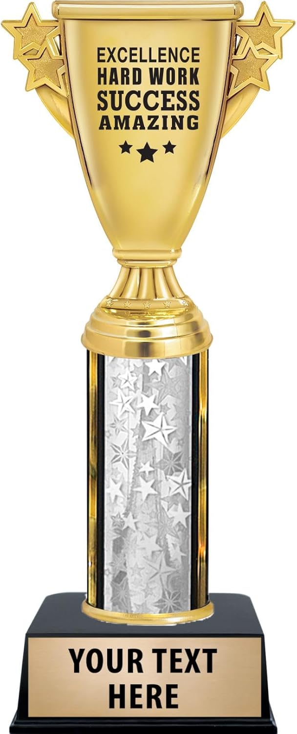 Amazon.com : Crown Awards 11" Recognition Cup - Silver Stars Column ...