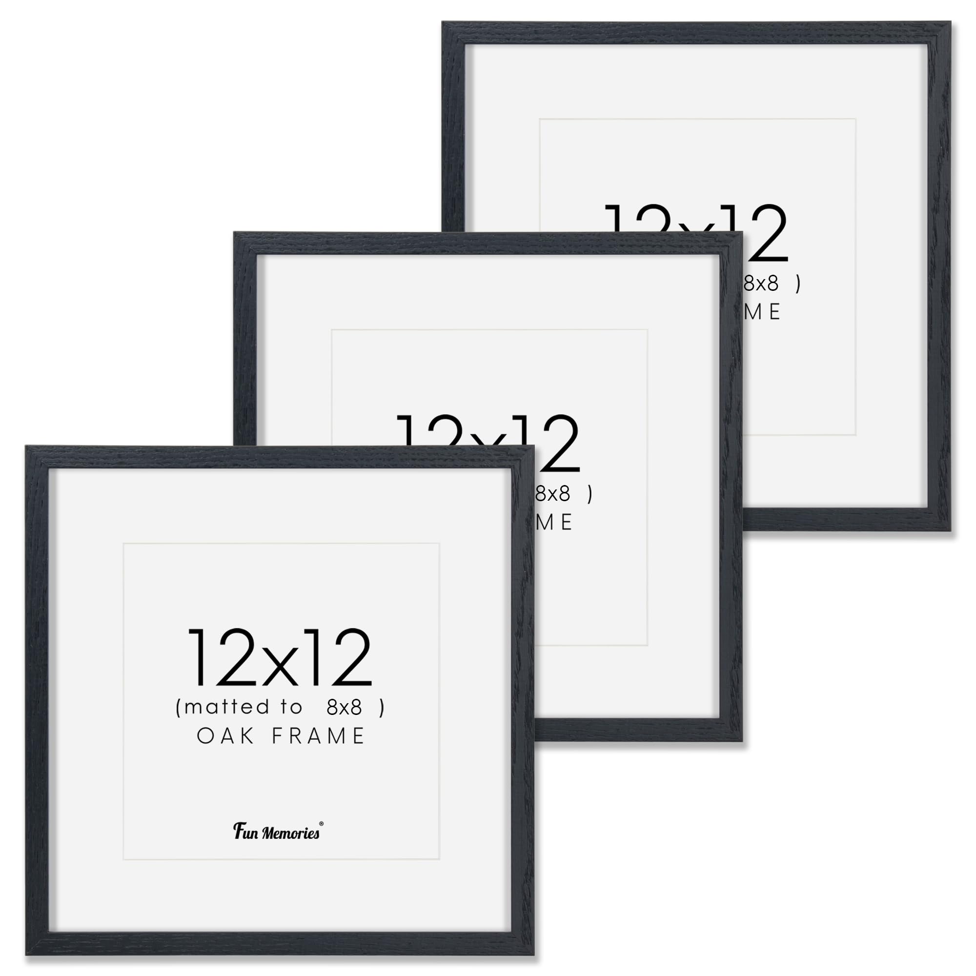 Amazon.com - Oak Wood 12x12 Picture Frames in Black, 12"x12" Photo ...