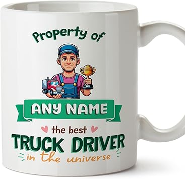 MUGFFINS Personalised Mug for Truck Driver Man - in English - Property ...