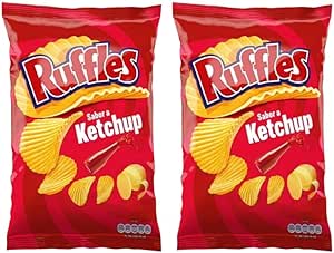 Ruffles Crisps, Ketchup Flavor/Batata Frita, Sabor Ketchup - 122g - Pack of 2 (244g) : Amazon.co ...