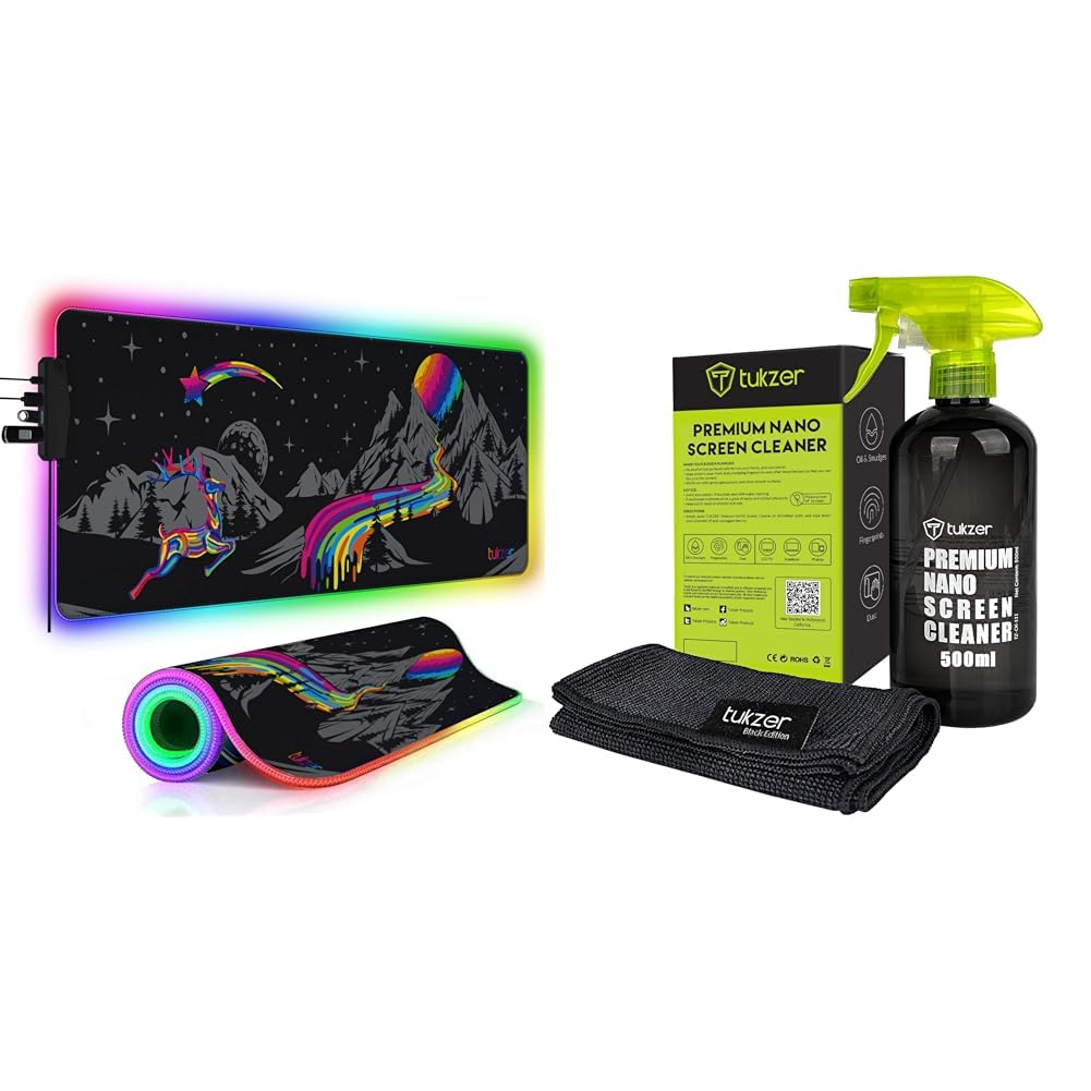 Tukzer RGB Retro Extended Gaming Mouse Pad, High-Speed Mouse Tracking ...