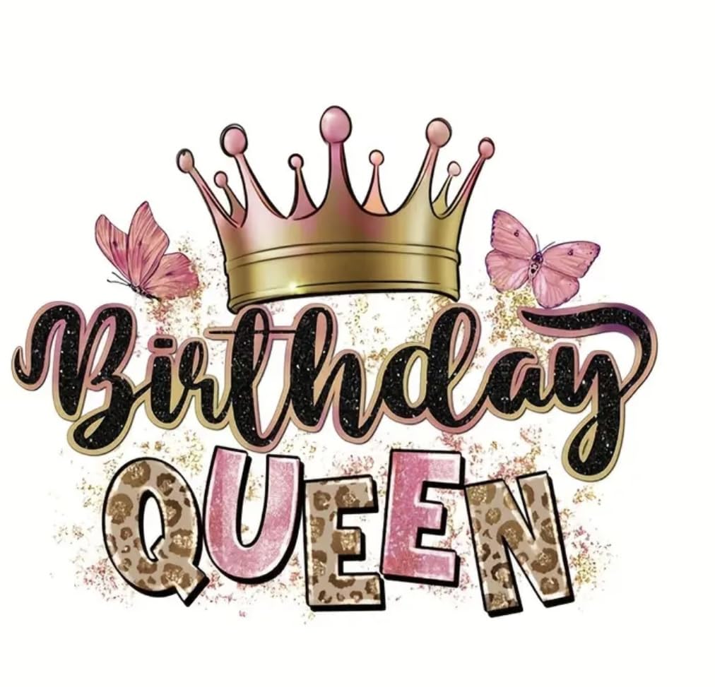 Amazon.com: Generic 1 Sheet Birthday Queen Design Iron-On Transfer ...