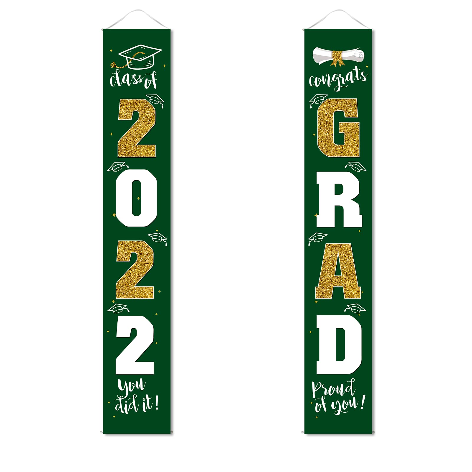 Buy ATFUNSHOP Graduation Decorations 2022 Banner Porch Sign Purple Gold ...