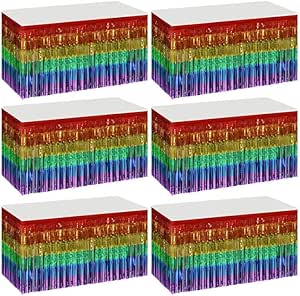 Amazon.com: 6 Packs Pride Rainbow Table Skirts- 110" x 30" LGBT Rainbow ...