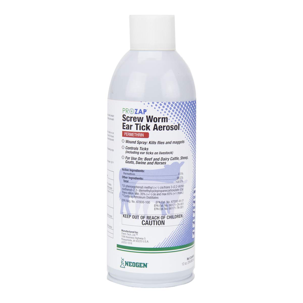 Amazon.com : Neogen 045446001006 Prozap Screw Worm Ear Tick Aerosol (w ...